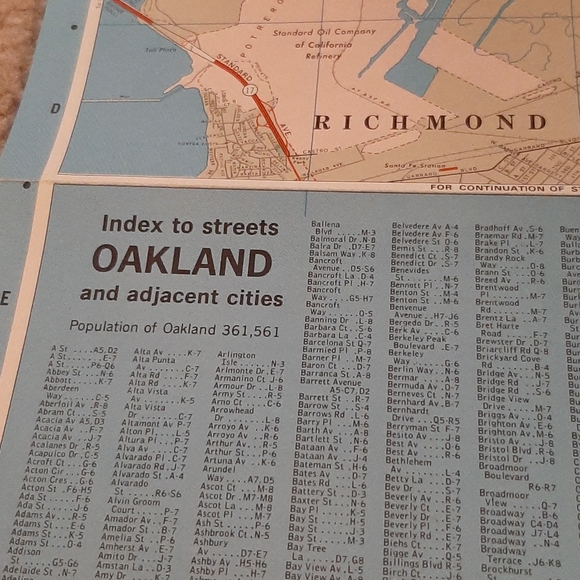 Other | Vintage 1972 Road Map Of Oakland | Poshmark